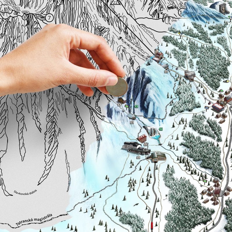 High Tatras XL Winter Edition Scratch-off map | Giftio Maps Wholesale