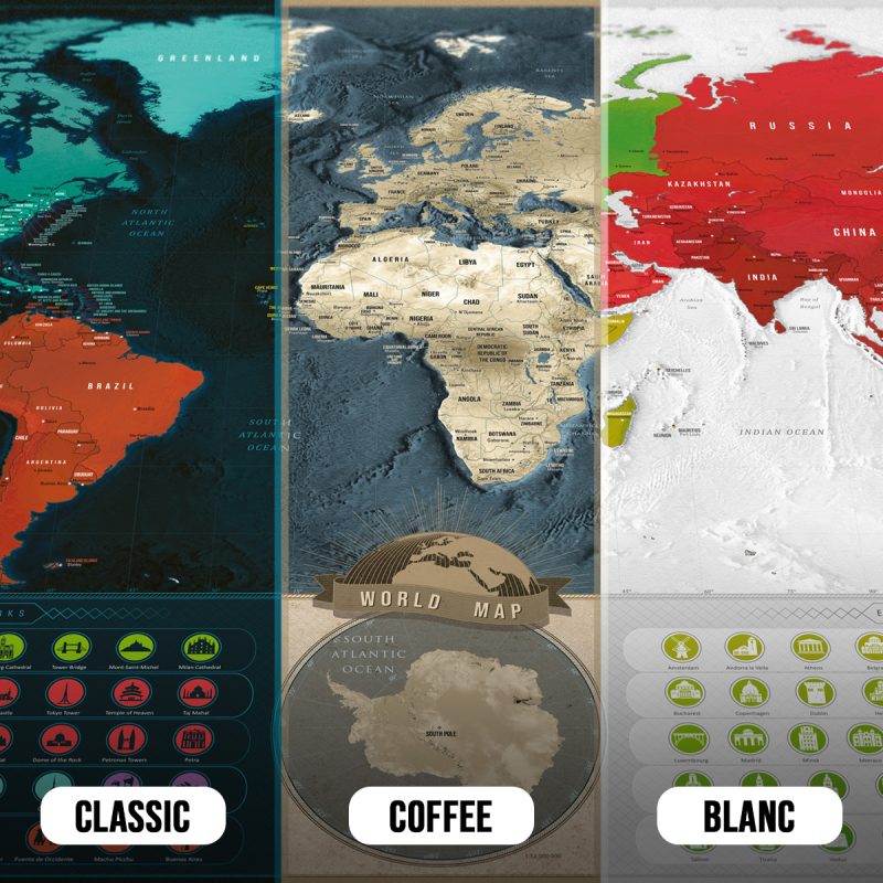 World map CLASSIC edition GOLD XXL | Giftio Maps Wholesale